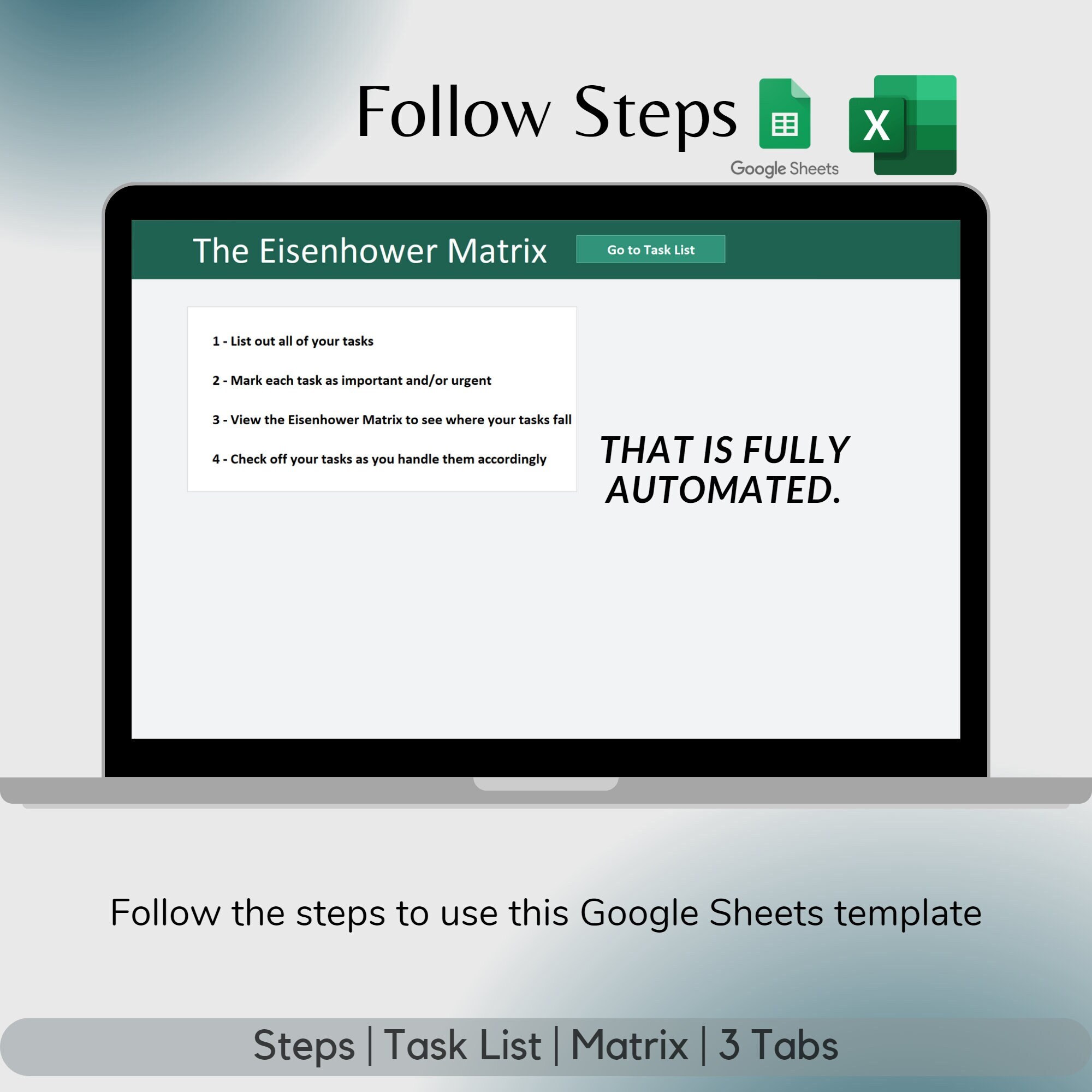 Digital Eisenhower Matrix Task Manager Google Sheets Template ...