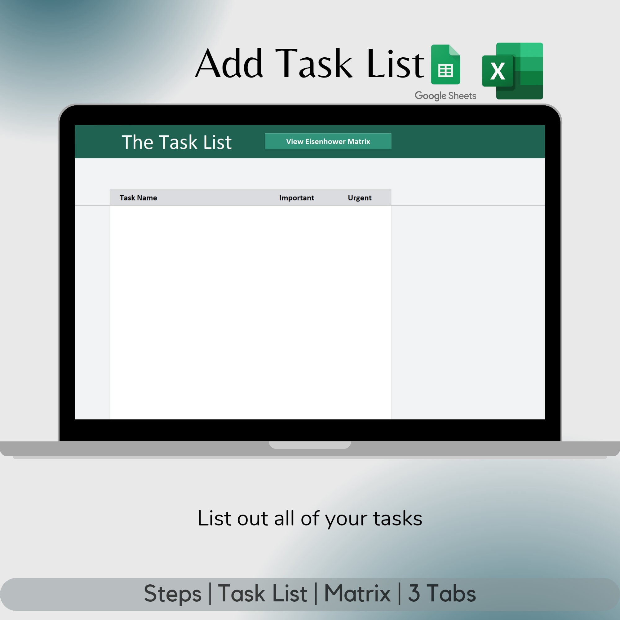 Digital Eisenhower Matrix Task Manager Google Sheets Template ...