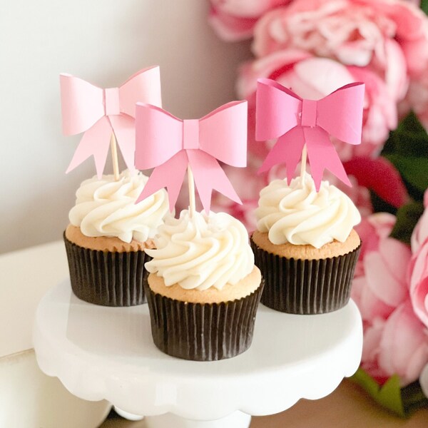Bow Cupcake Toppers - Etsy