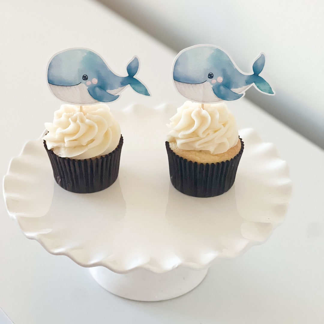 WHALE Cupcake Toppers - Etsy