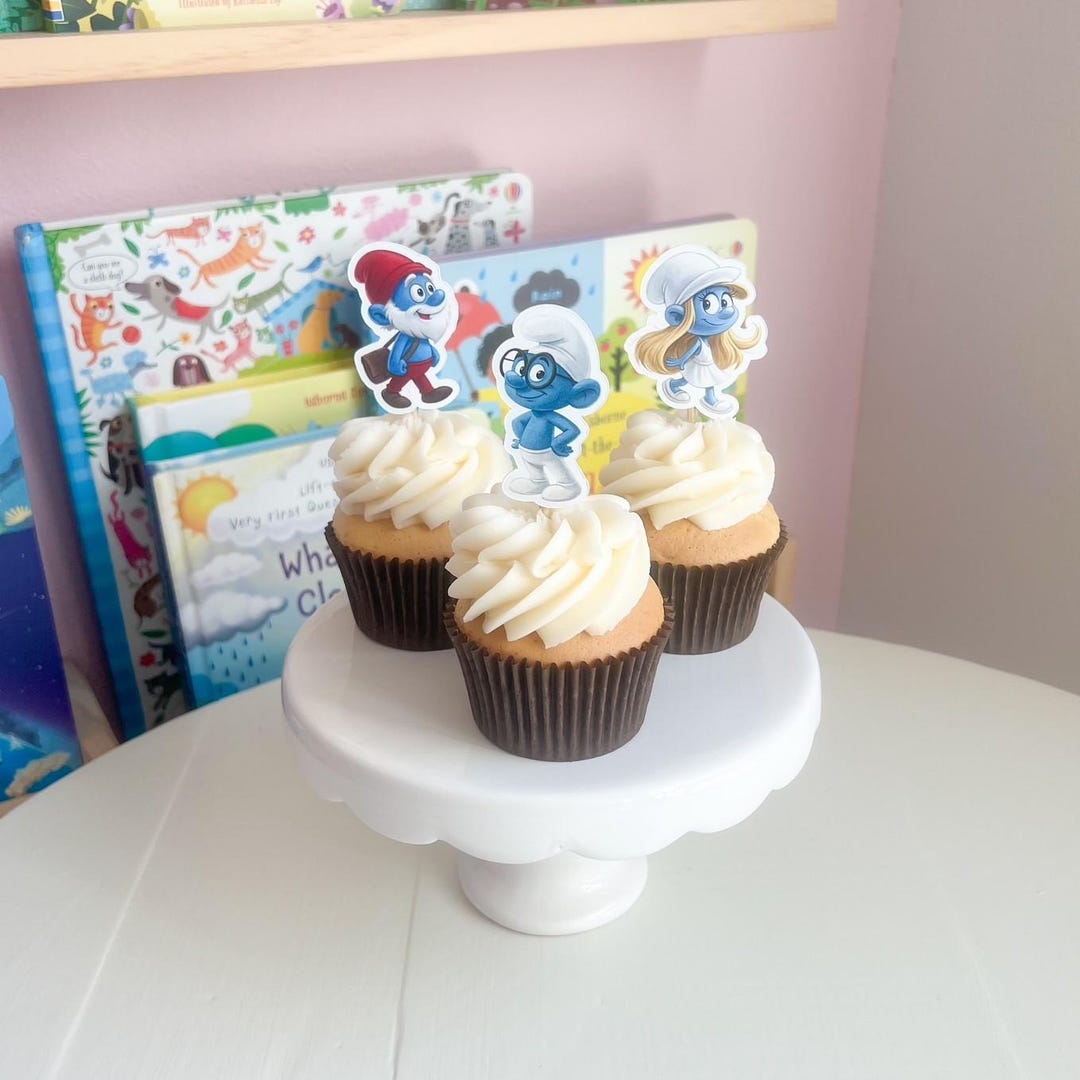 SMURFS Cupcake Toppers - Etsy Australia