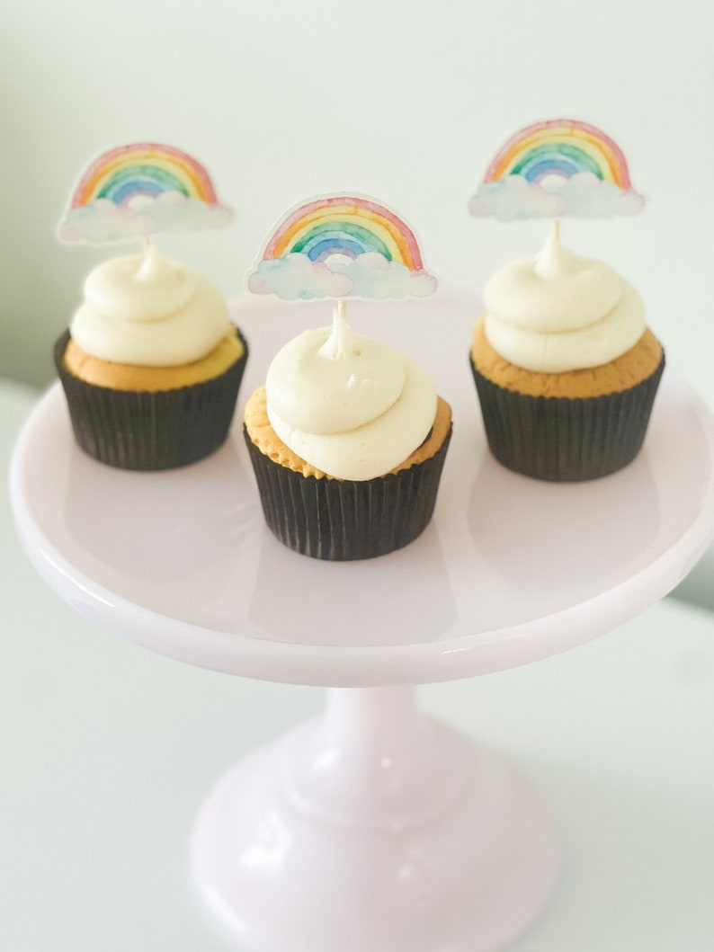 Rainbow Cupcake Toppers - Etsy