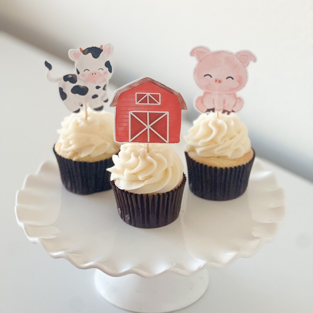 FARM ANIMALS Cupcake Toppers - Etsy