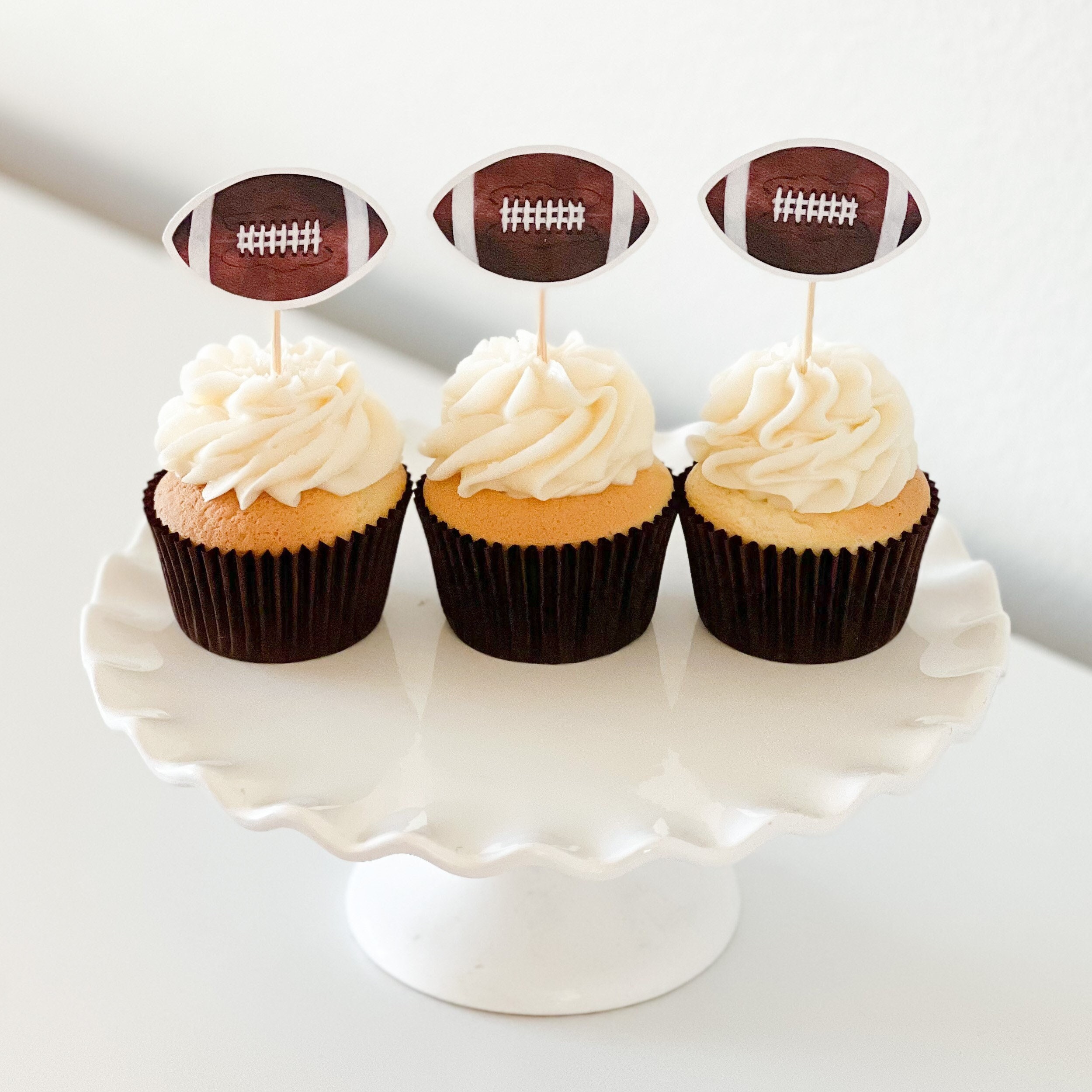 FOOTBALL Cupcake Toppers - Etsy