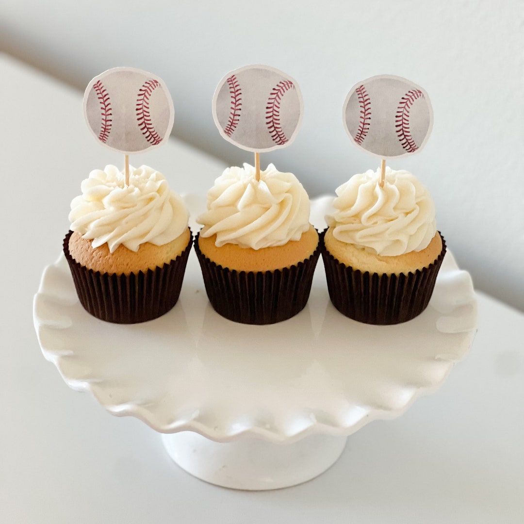 BASEBALL Cupcake Toppers - Etsy