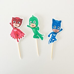 PJ MASK Cupcake Toppers - Etsy