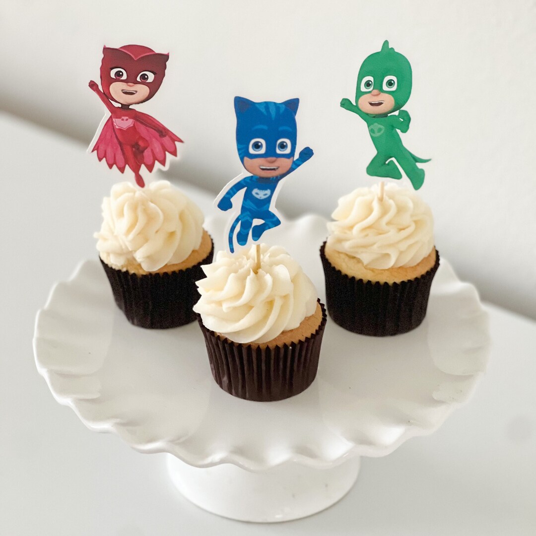 PJ MASK Cupcake Toppers - Etsy