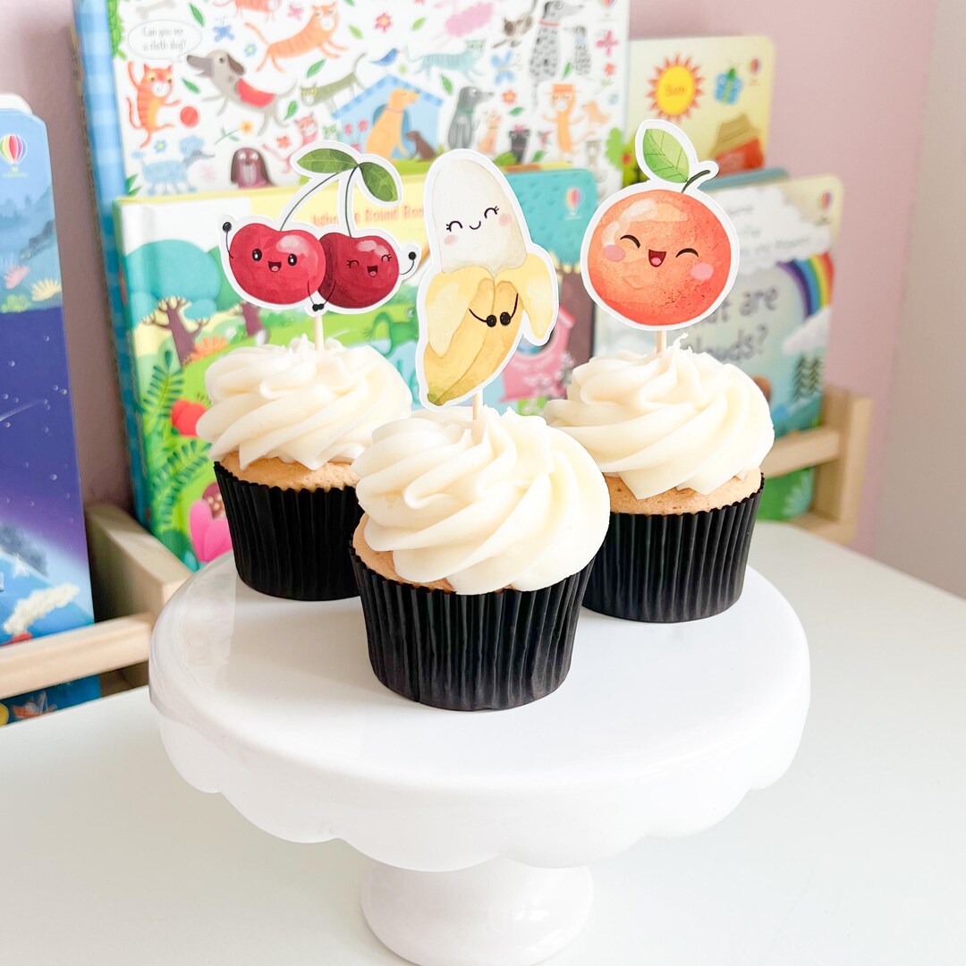 FRUIT Cupcake Toppers - Etsy