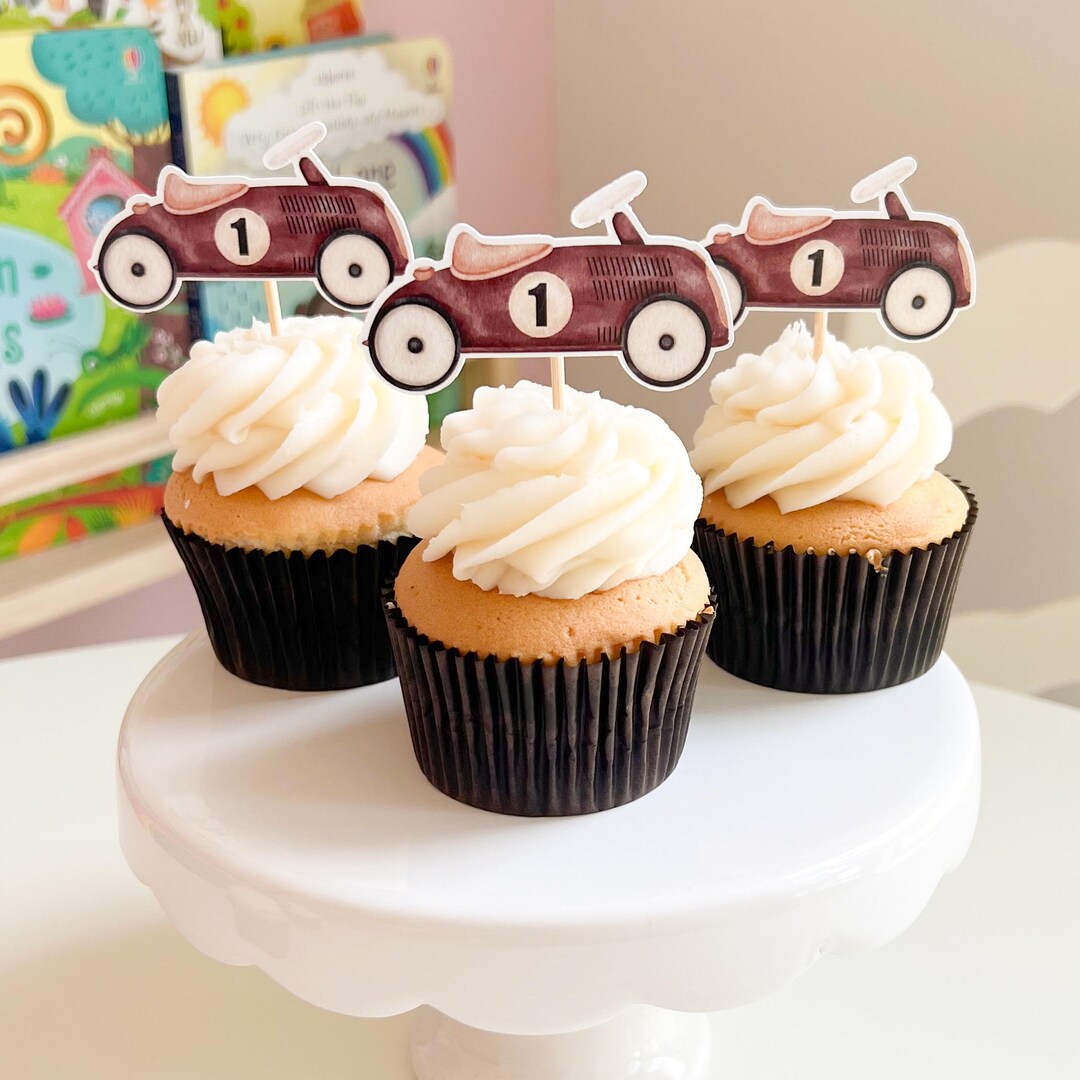 VINTAGW CAR Cupcake Toppers - Etsy