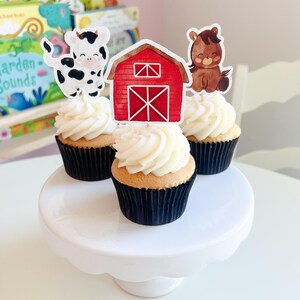 FARM ANIMALS Cupcake Toppers - Etsy