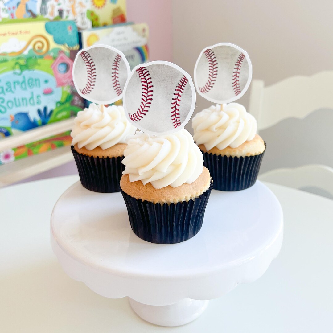 BASEBALL Cupcake Toppers - Etsy