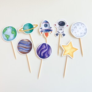 SPACE Cupcake Toppers - Etsy
