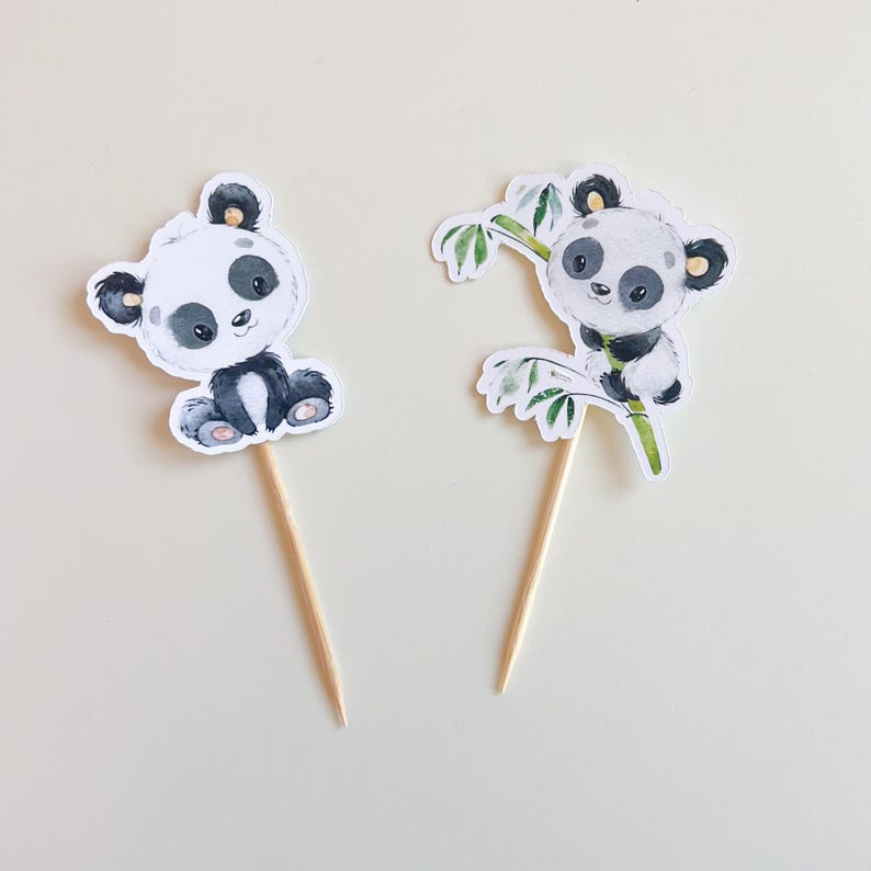 PANDA Cupcake Toppers - Etsy