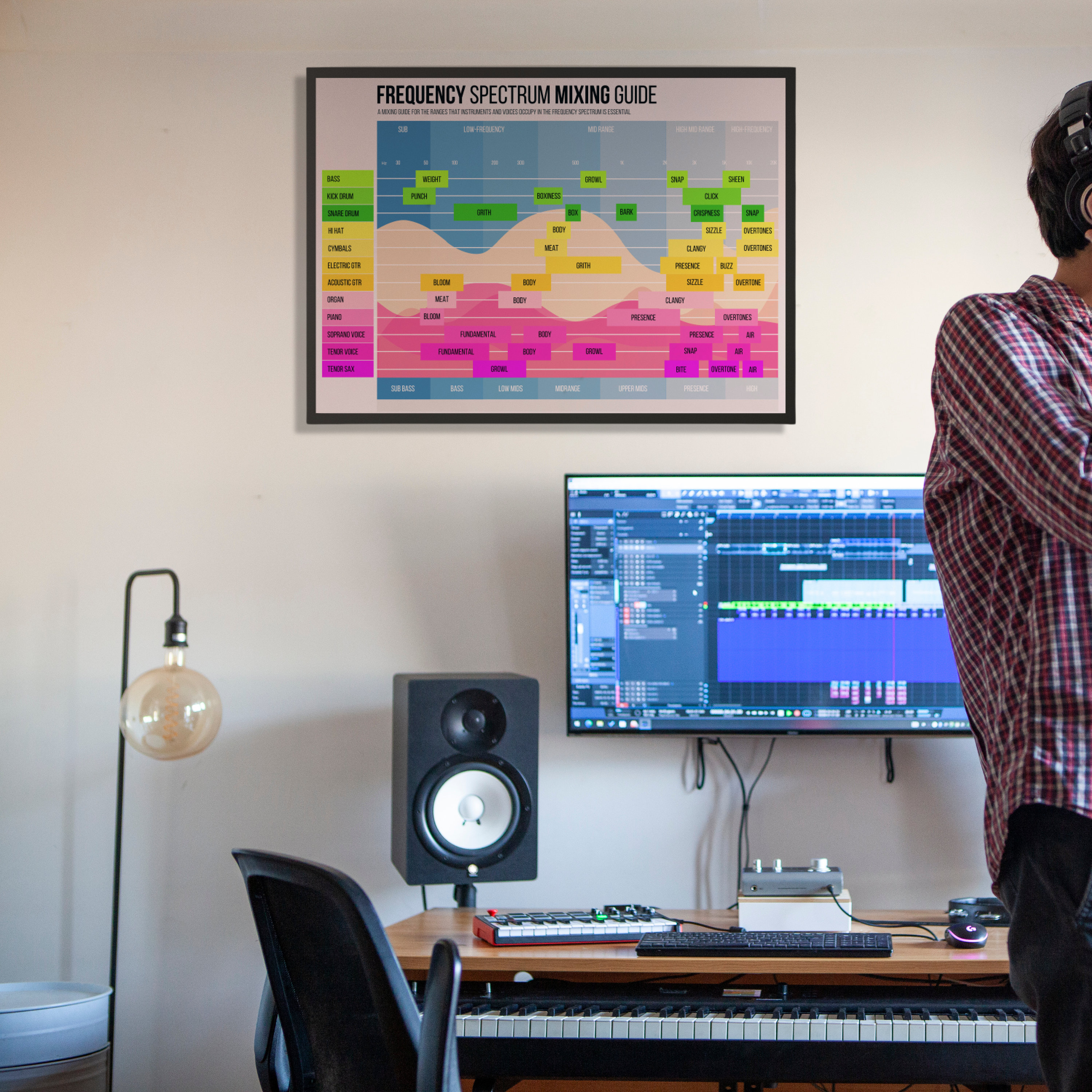 Modern Audio Frequency Spectrum Chart, EQ Cheat Sheet, Music Mixing ...