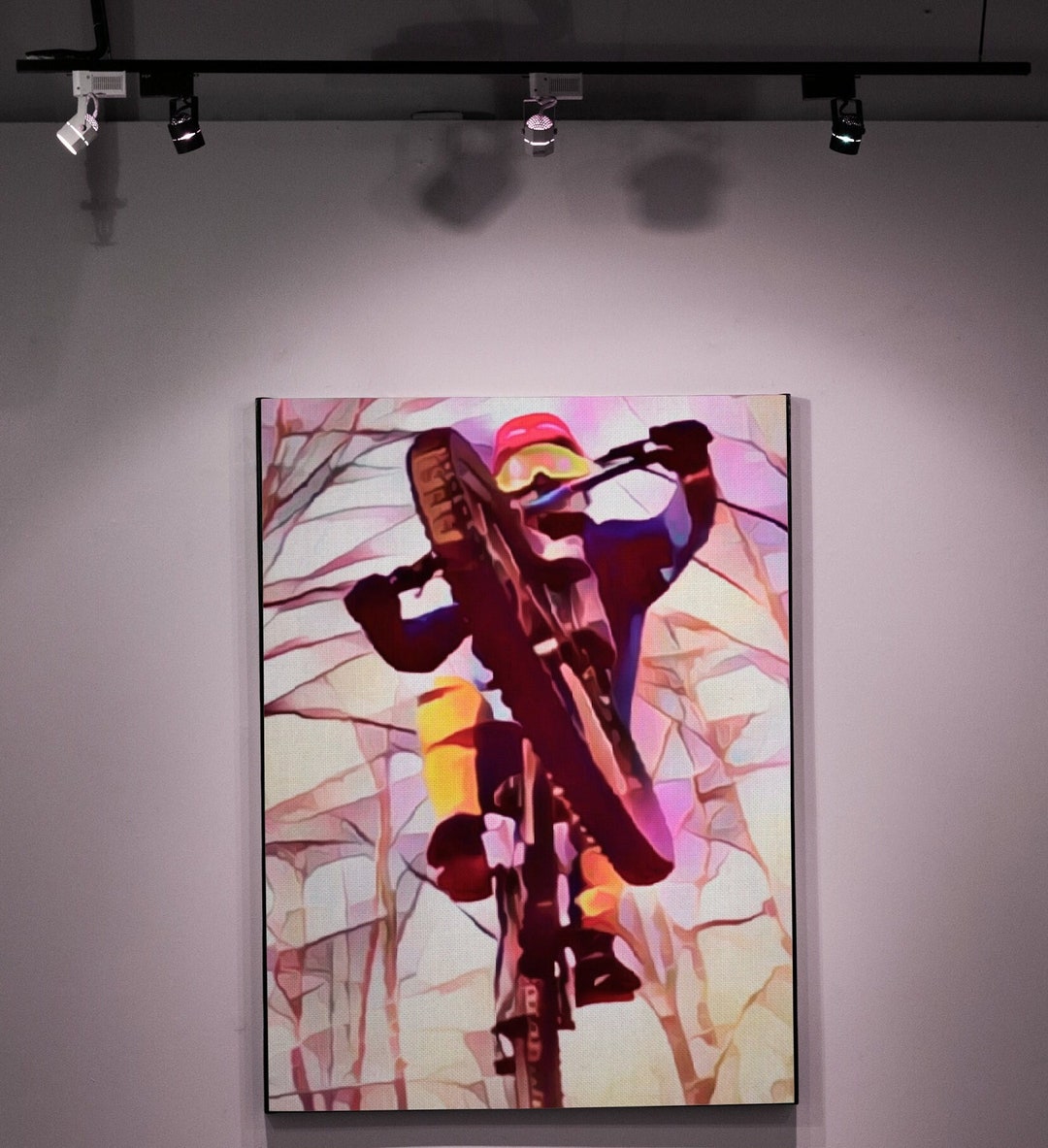 DH MTB, Mountain Biking Jump Oil Paint Digital Download Poster, Black ...