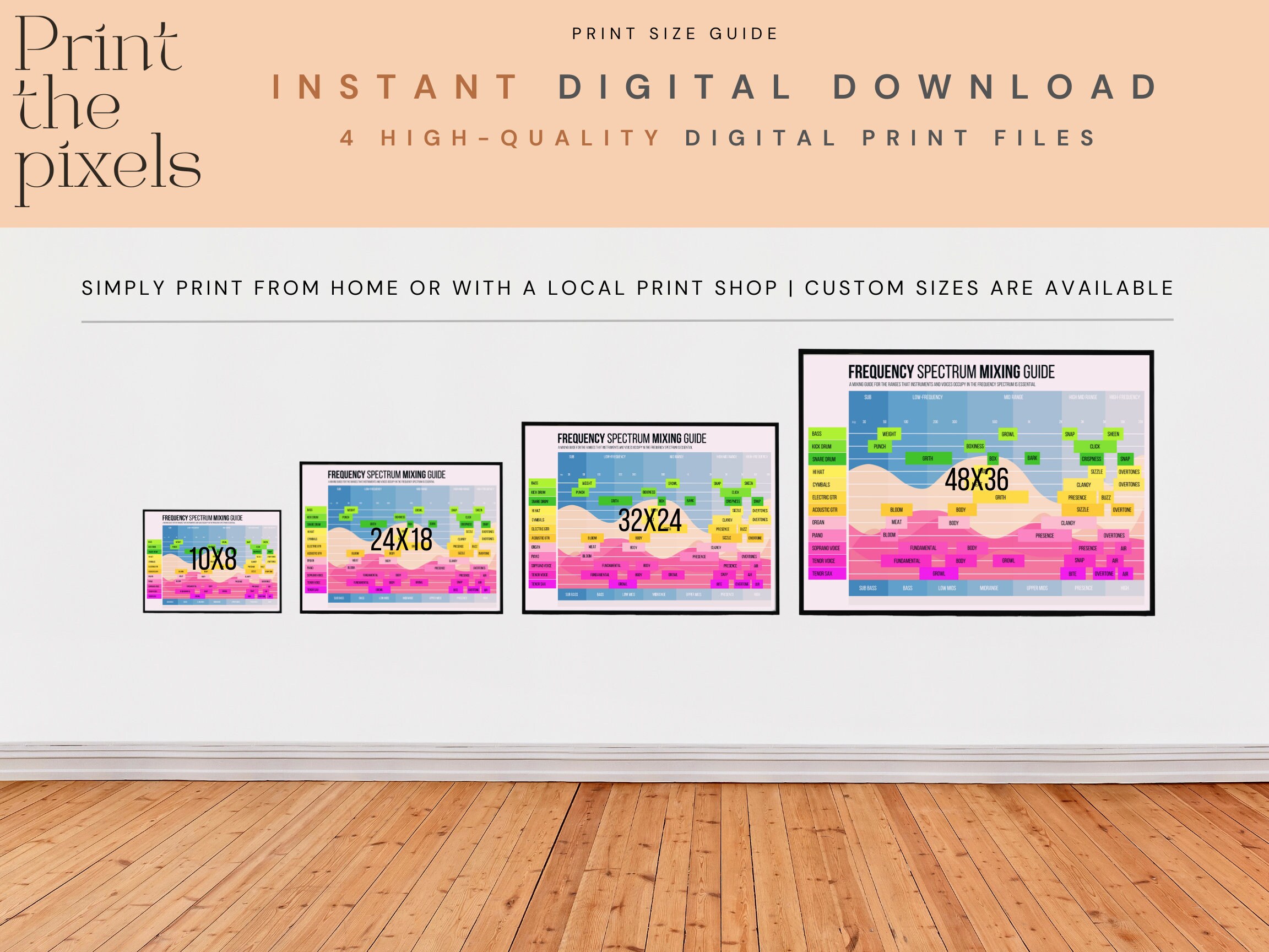Modern Audio Frequency Spectrum Chart, EQ Cheat Sheet, Music Mixing ...