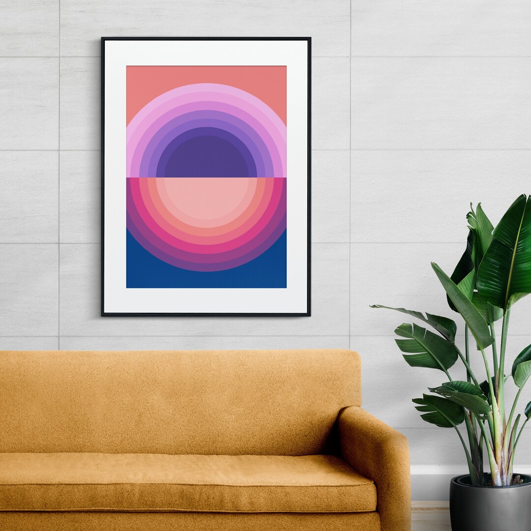 Abstract Half Circle Gradient Printable Art, Minimalist Print, Mid ...