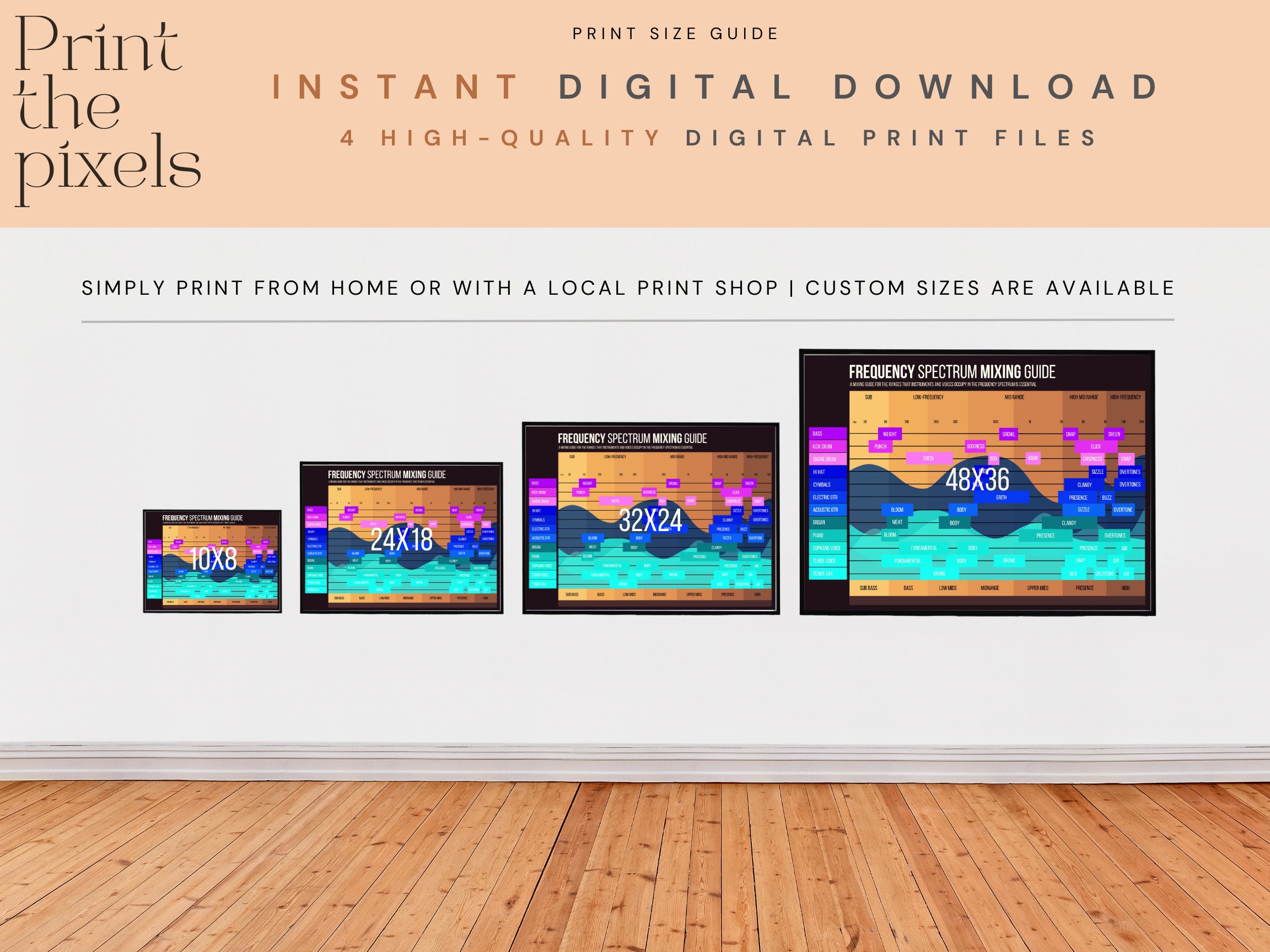 Modern Audio Frequency Spectrum Chart, EQ Cheat Sheet, Music Mixing ...