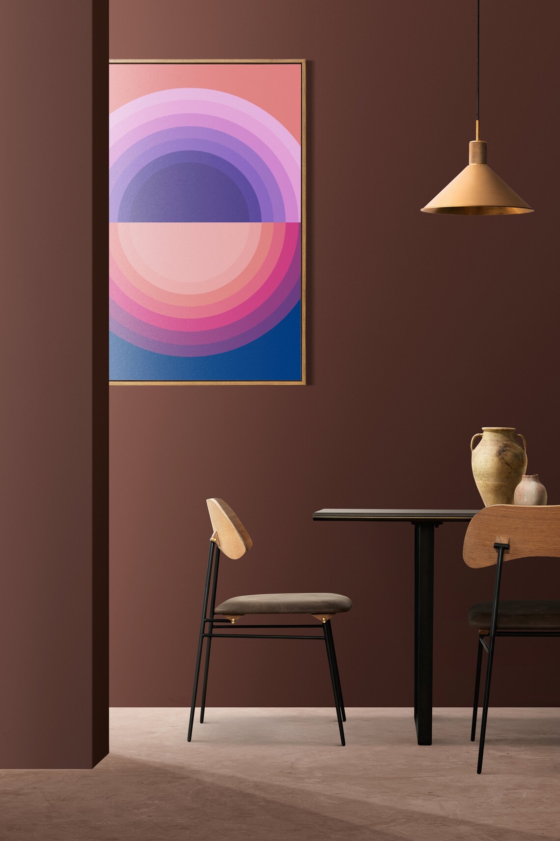 Abstract Half Circle Gradient Printable Art, Minimalist Print, Mid ...