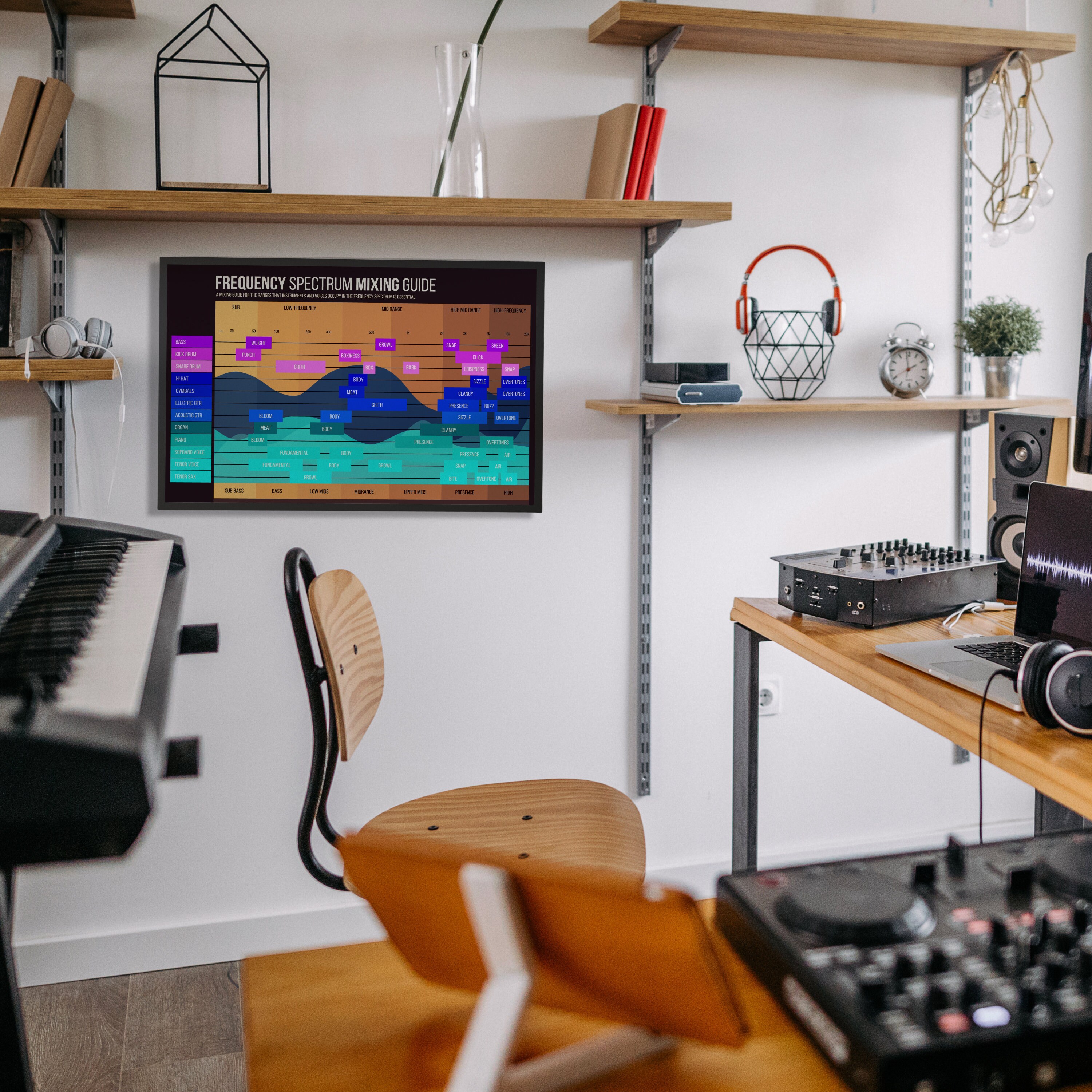 Modern Audio Frequency Spectrum Chart, EQ Cheat Sheet, Music Mixing ...