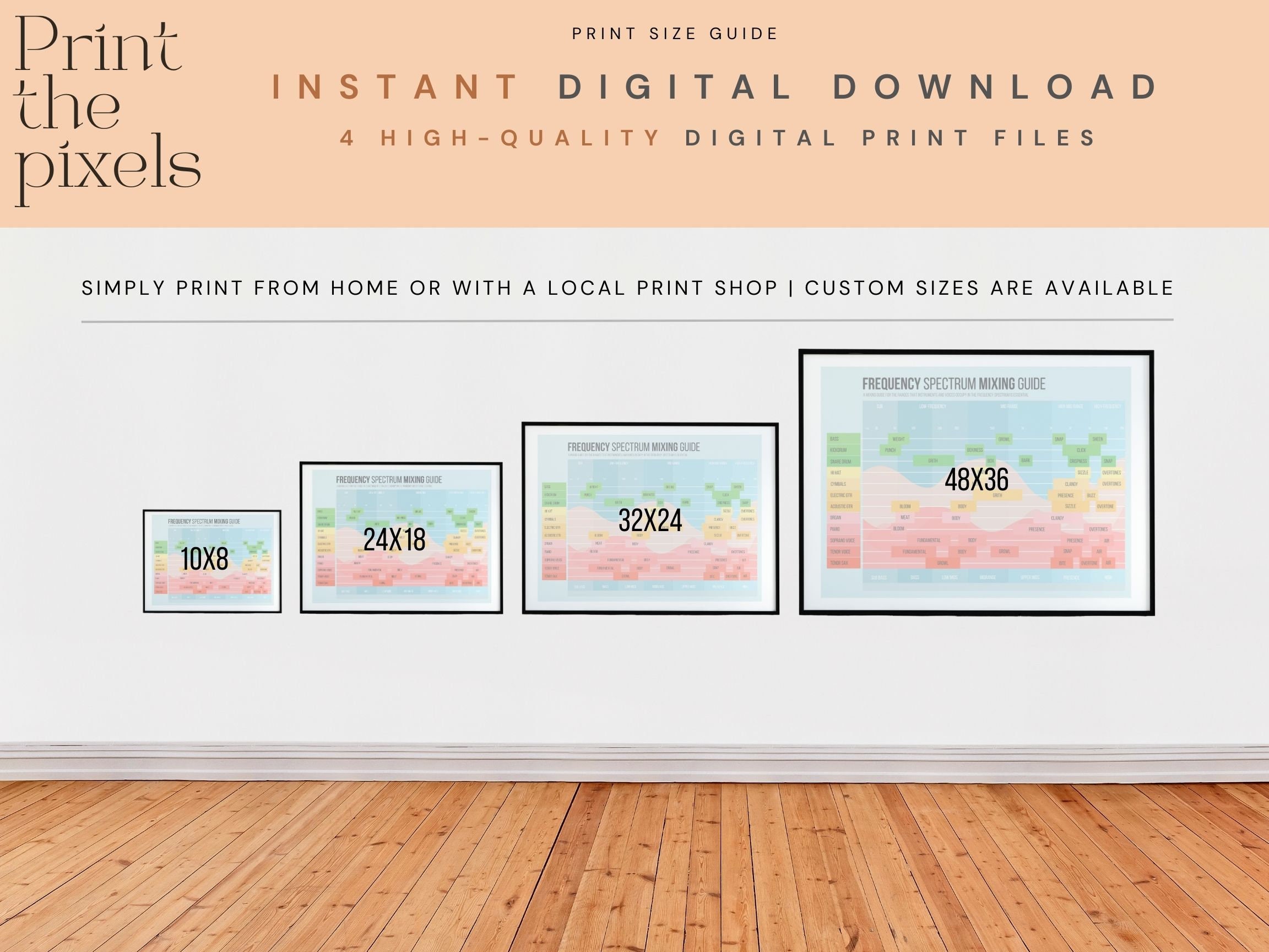 Audio Spectrum Frequency Spectrum Mixing Cheat Sheet Mixing - Etsy