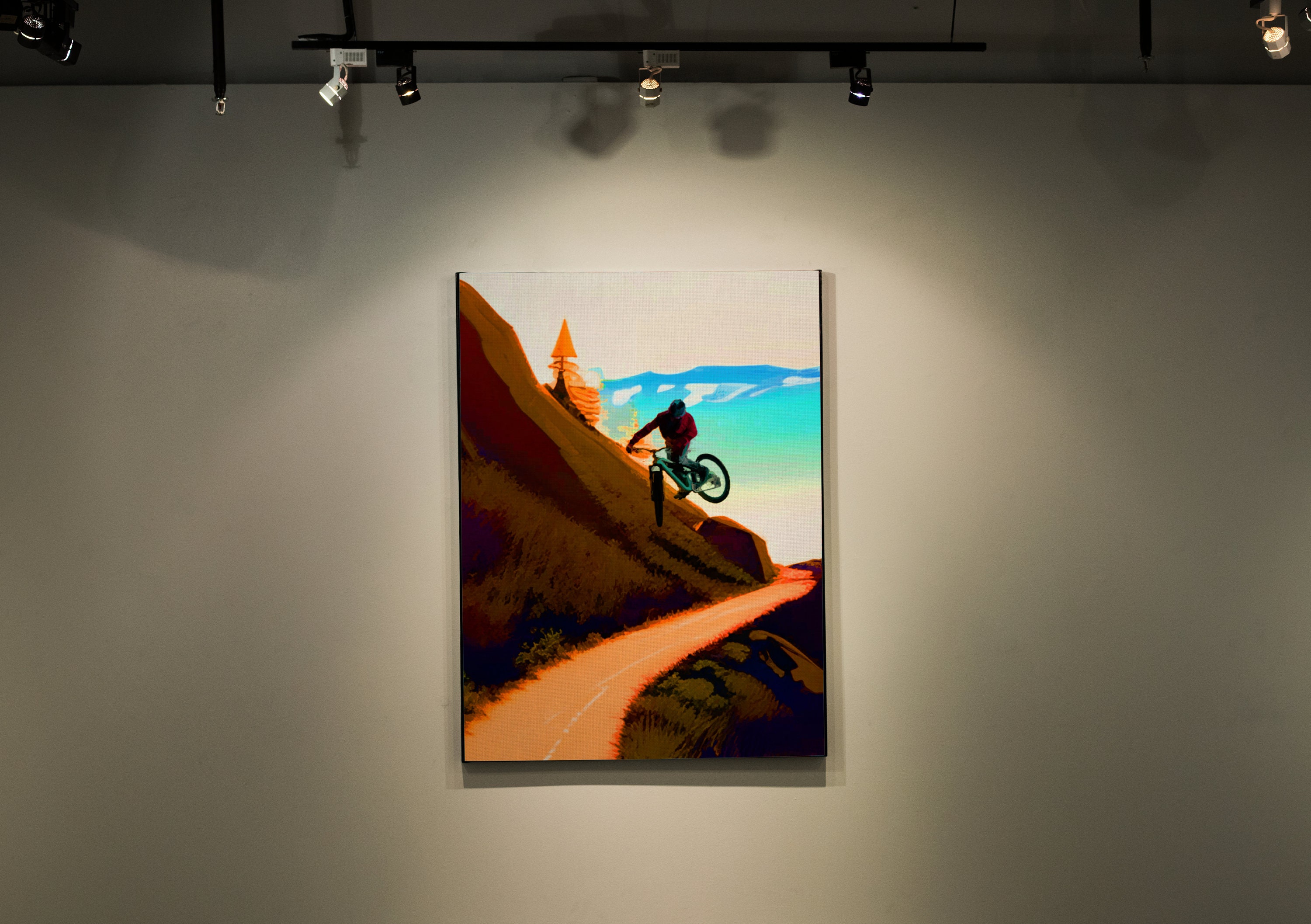Instant Download Printable Mountain Bike Art Print. Oil Paint Mountain ...