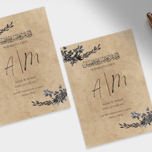 Malay Wedding Invitation Template - Etsy