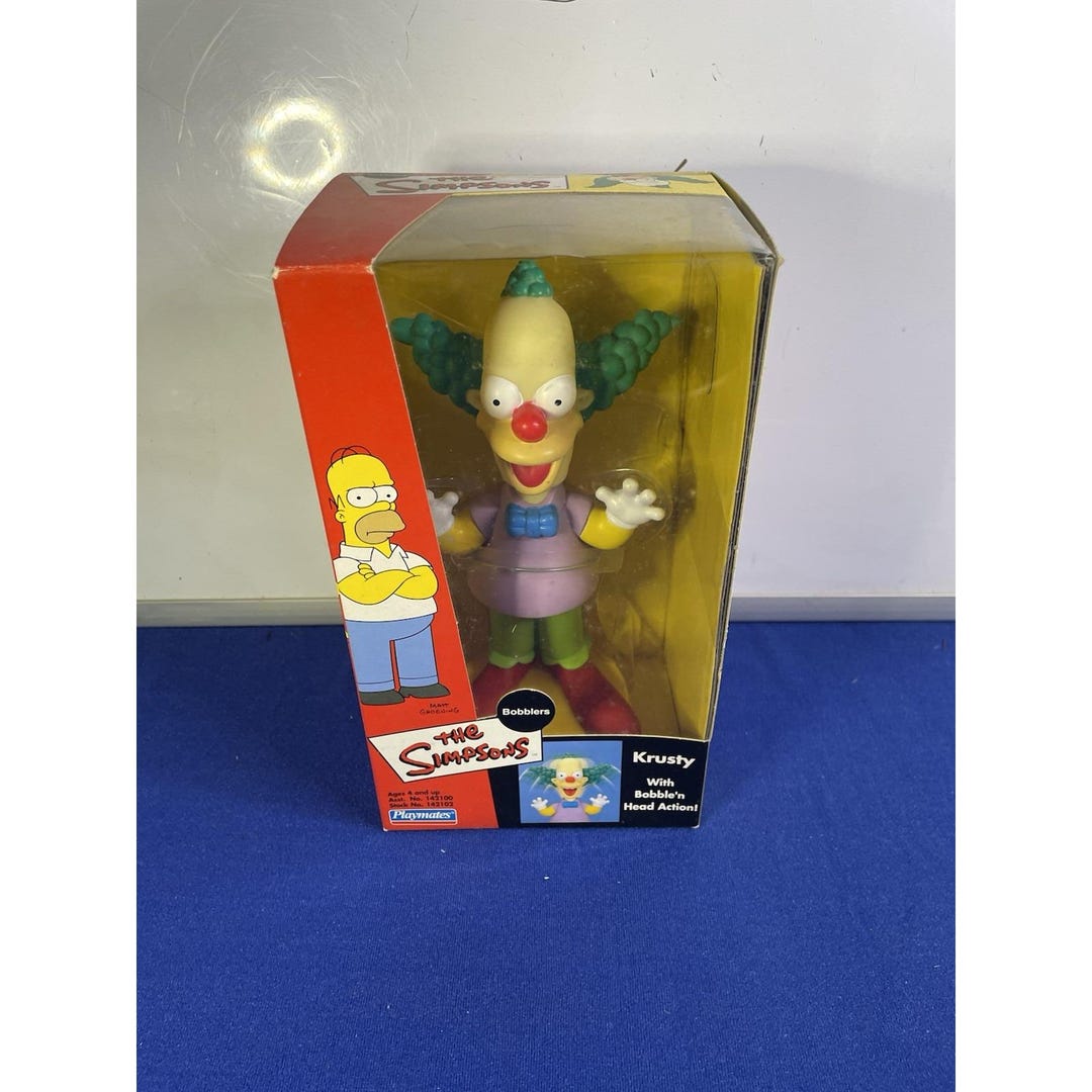 2002 Playmates the Simpson's "krusty the Clown" Bobble Head Figurine ...