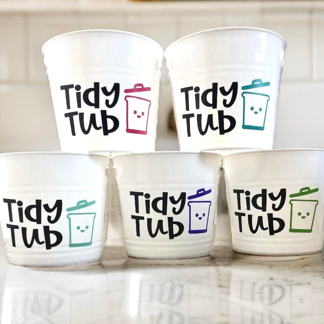 Tidy Tub Classroom White Bin Black Lettering - Etsy
