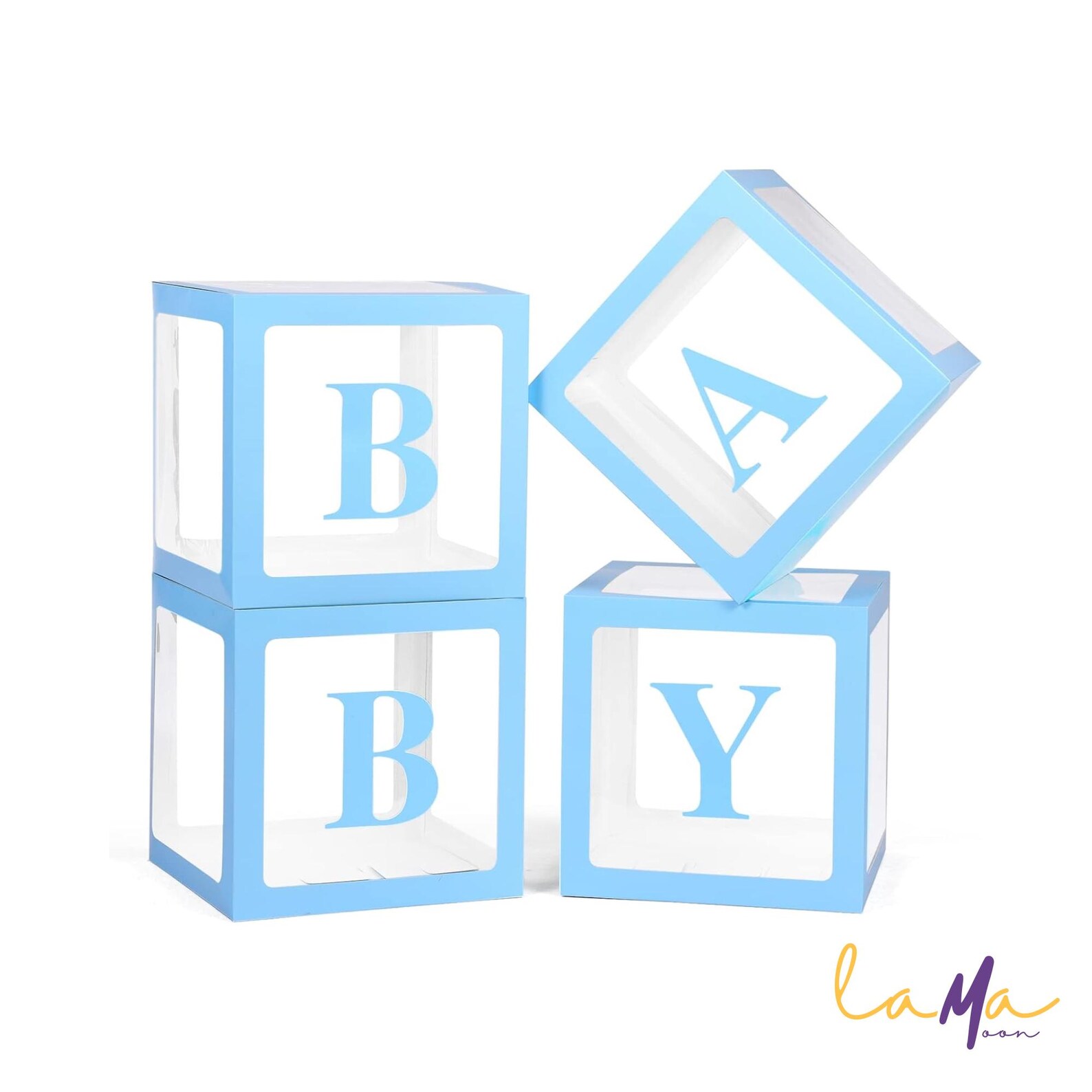 Baby Shower Balloon Boxes - 4PCS Blue Baby Blocks for Boy's Baby Shower ...