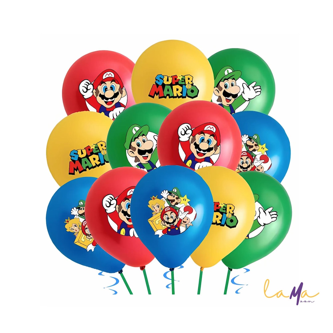 Super Mario Balloons Set – 12 Pcs, 12 Inch Party Balloons, Mario ...
