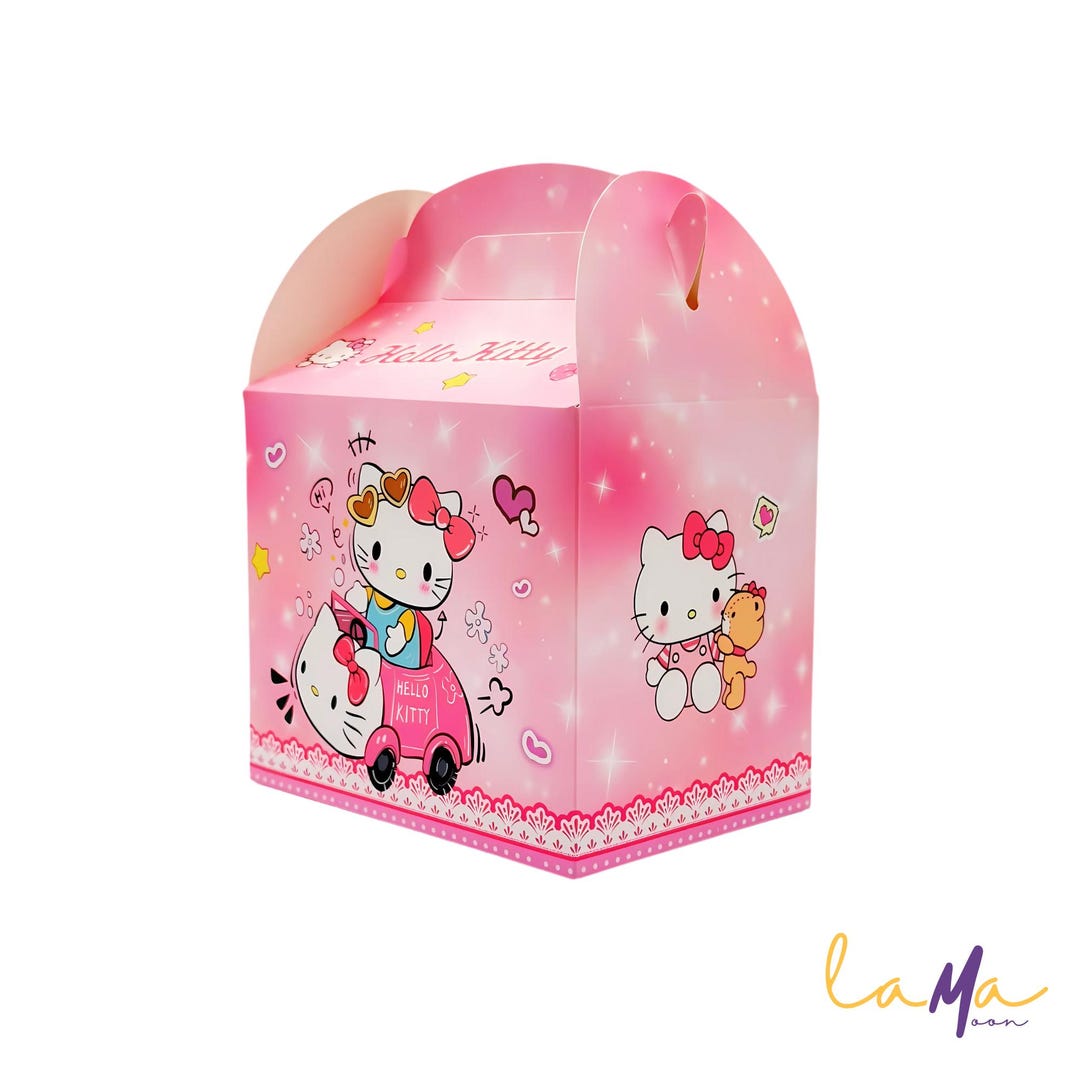 Cute Kitty Pink Party Favor Box – Cute Goodie Kitty Gift Box for Kids ...
