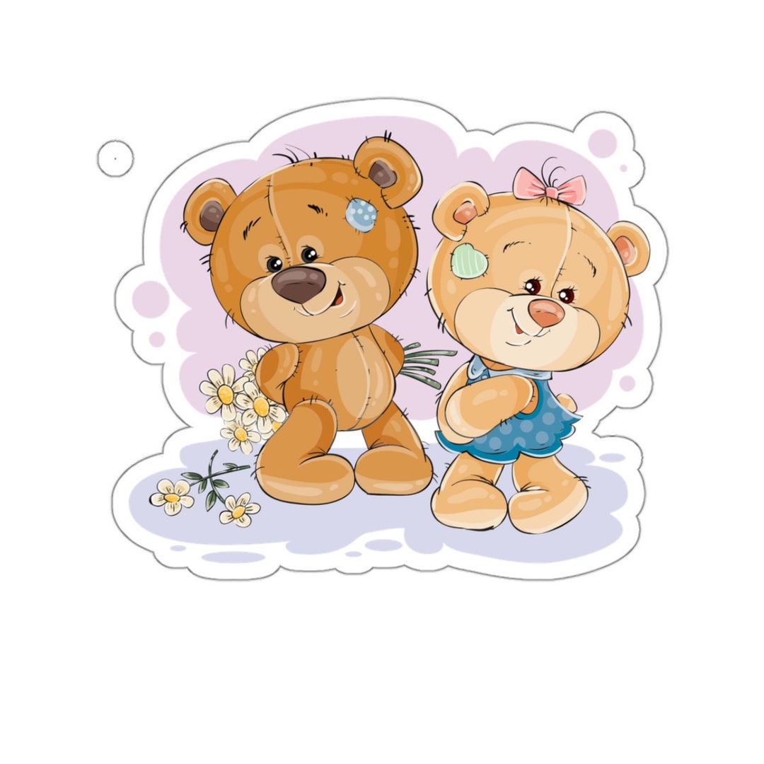 Shy Teddy Bears Give Your Laptop Notepad or Car a Charming - Etsy