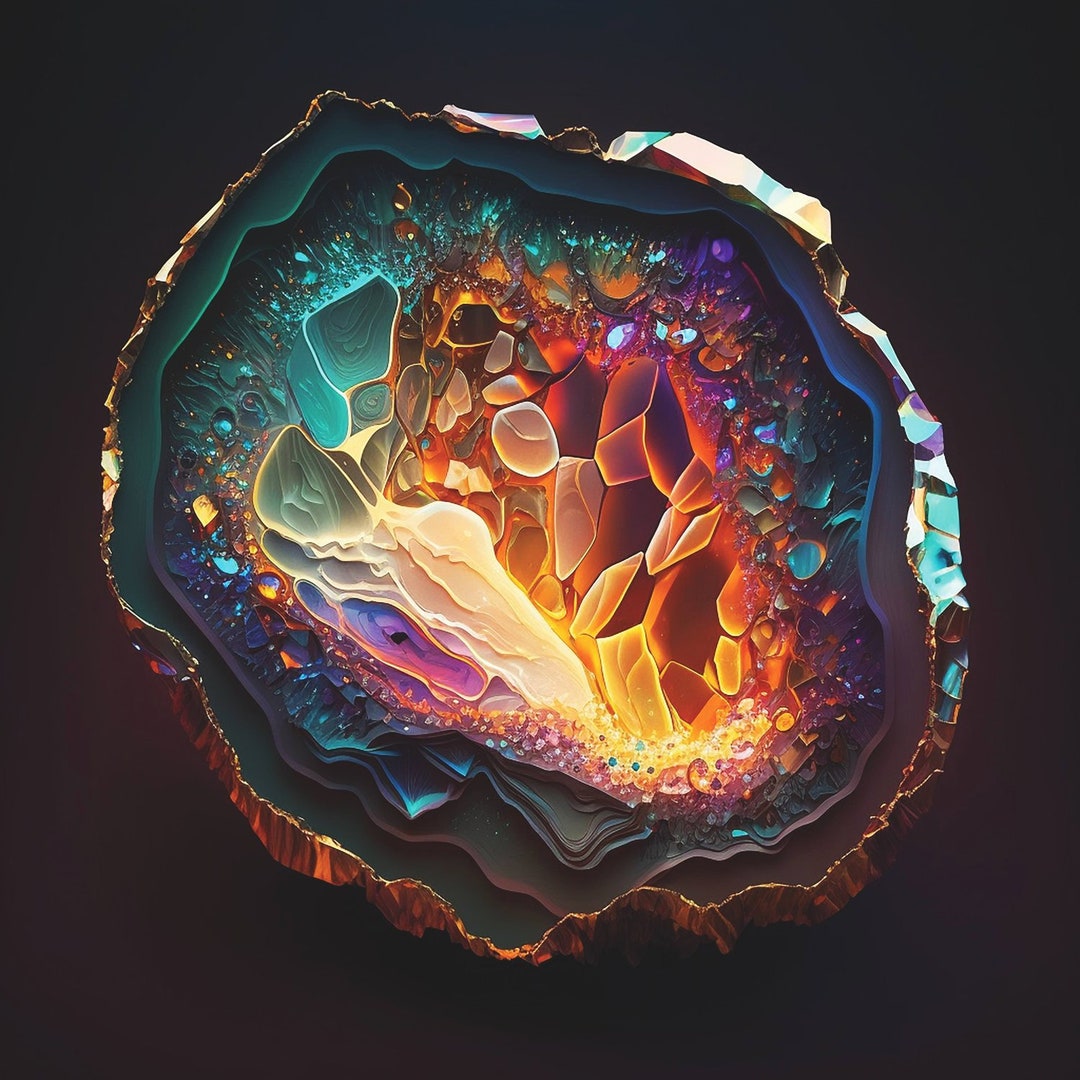 Magic Geode 6 Metallic Art Print - Etsy