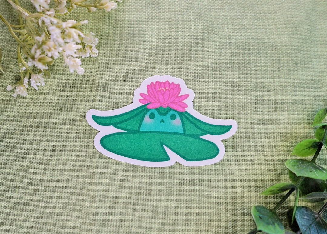 Lily Pad Frog Sticker - Etsy