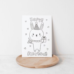 Printable Color in Birthday Card for Kids Fun DIY Coloring Greeting ...