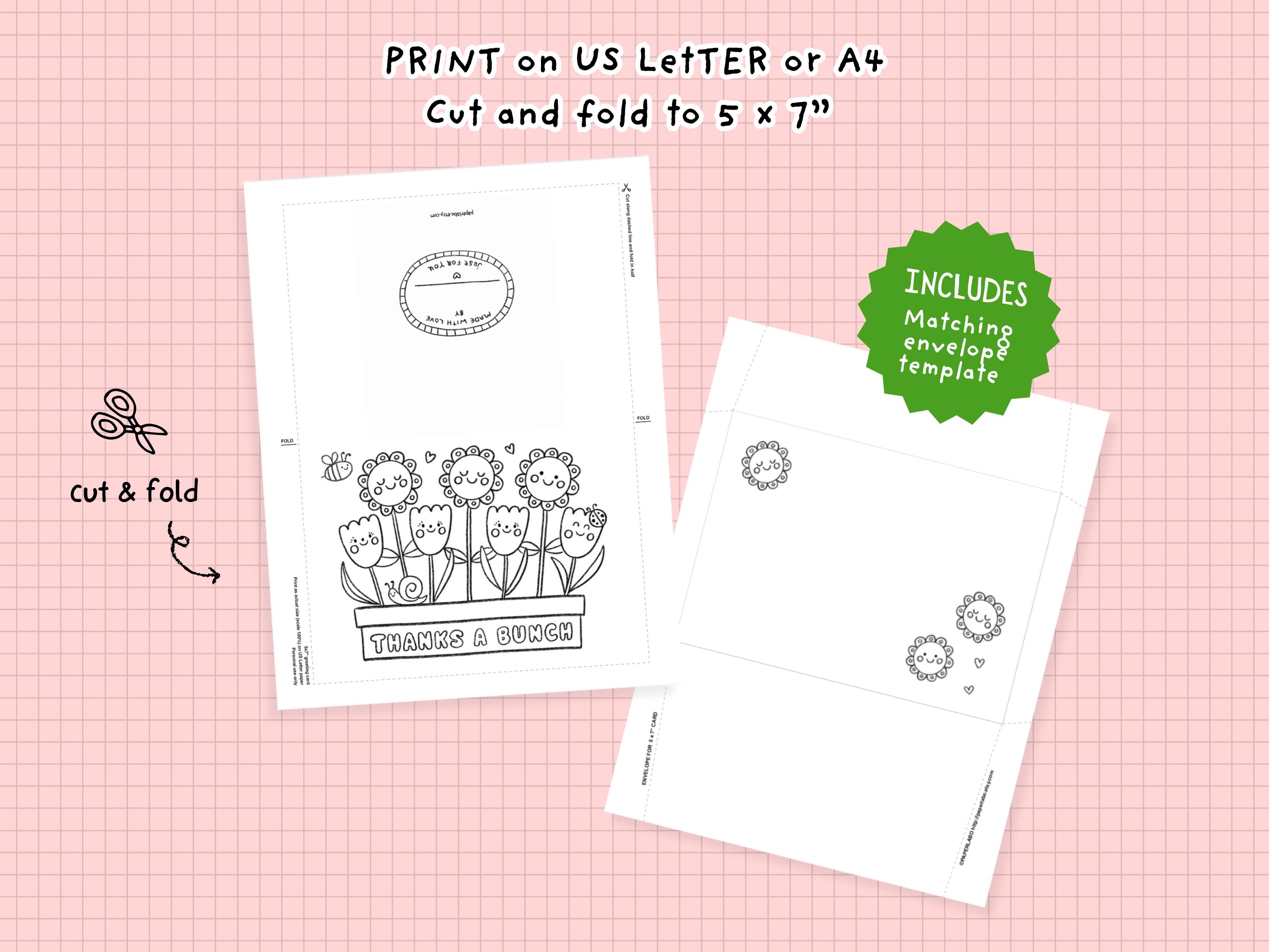 Thank You Card for Kids Printable Coloring Card for Kids Thank You Card ...