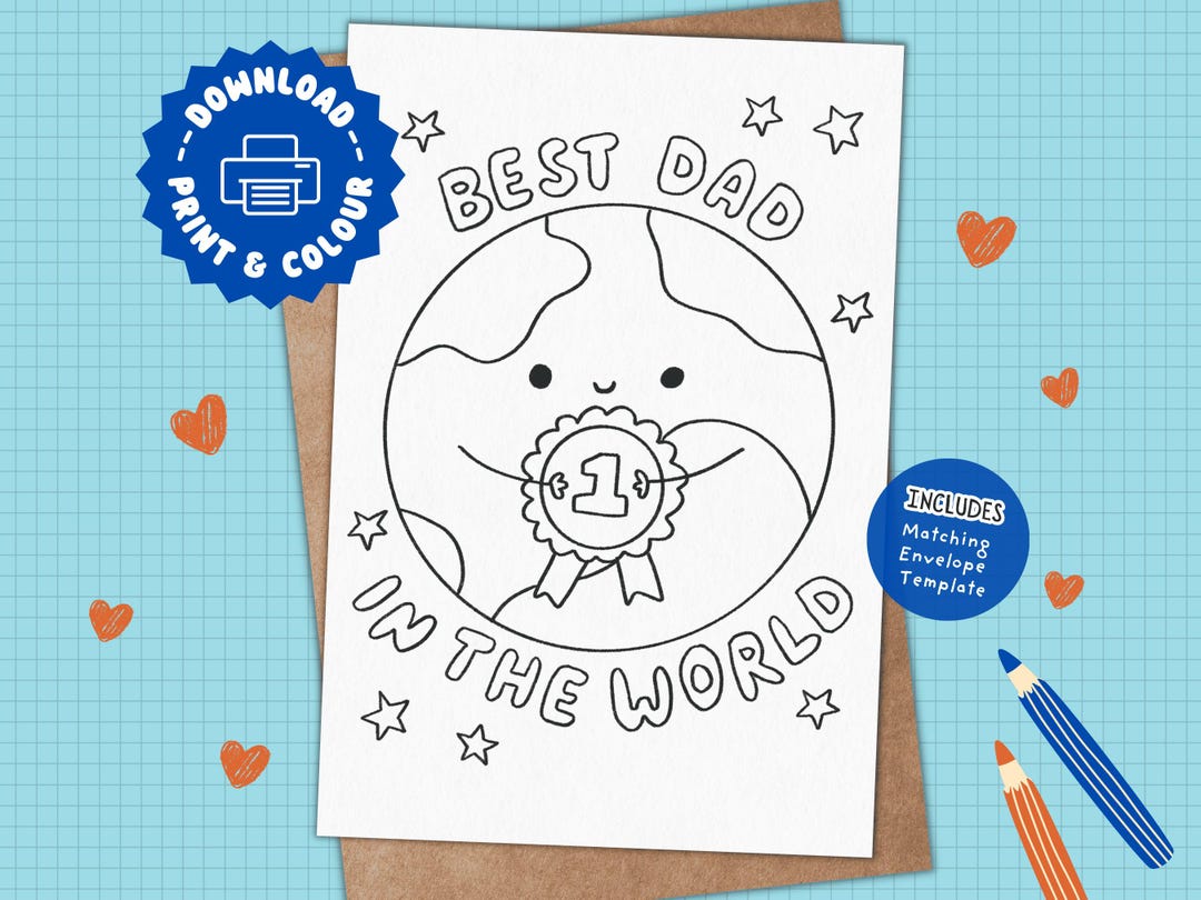 Best Dad in the World Printable Worlds Best Dad Printable Color in ...