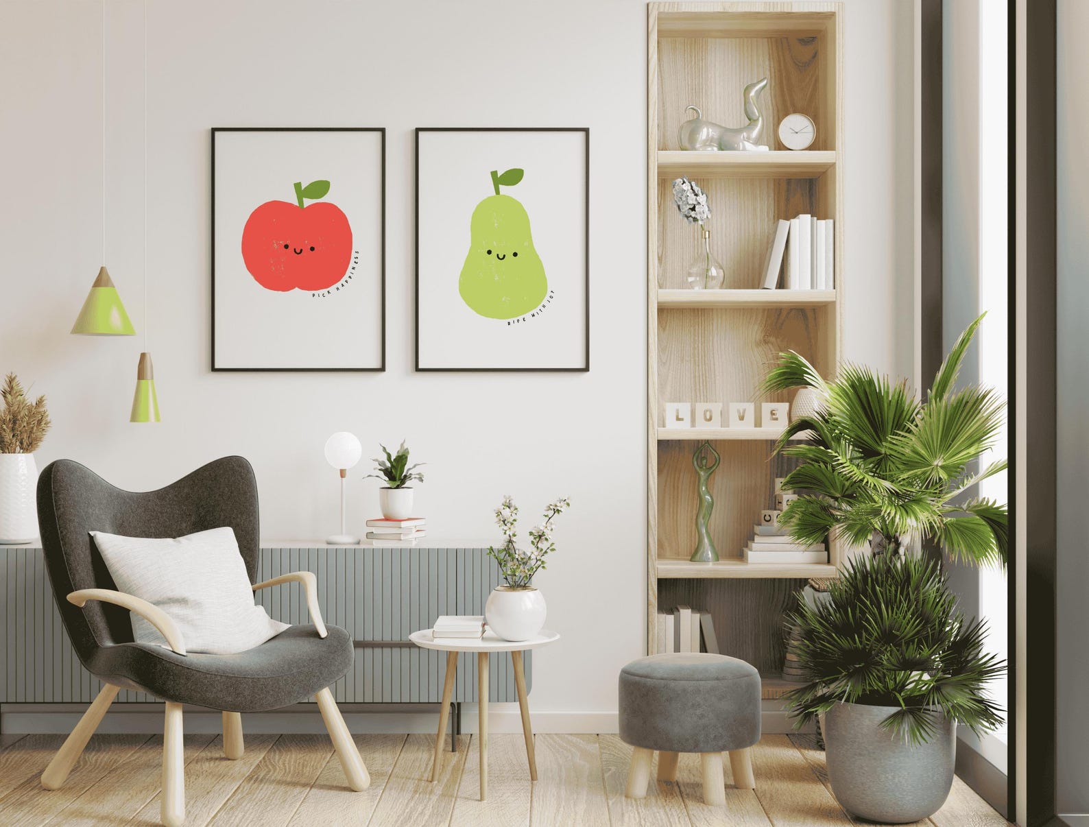 Cute Apple Print | Fruit Theme Nursery Decor | Cute Printable Apple ...