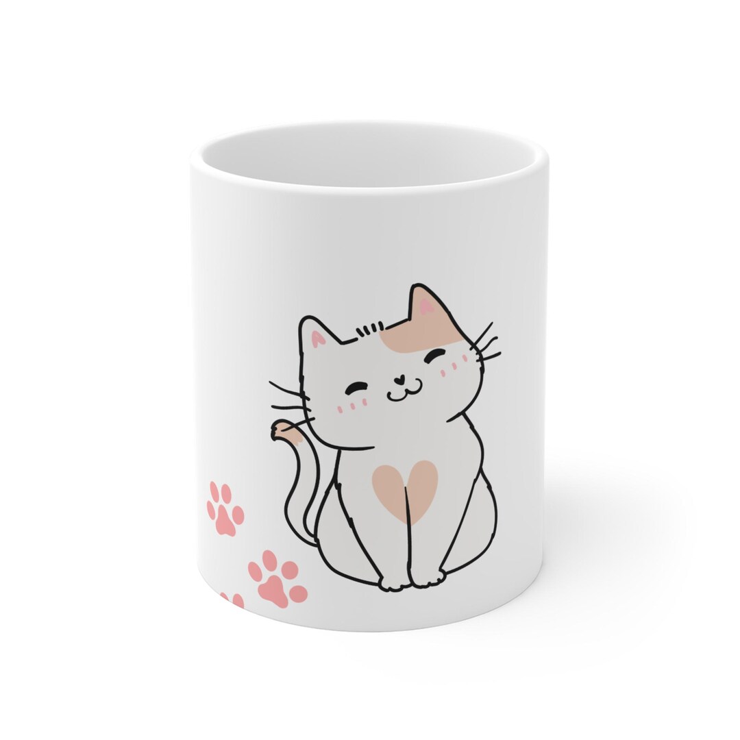 Cat Coffee Mug, Whimsical Ceramic, Gift for Cat Lovers - Etsy