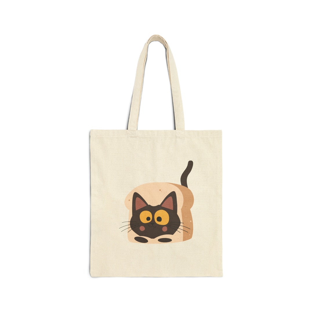 Cat Bread Cotton Canvas Tote Bag, Cat Lover Gifts for Women, Gifts for ...
