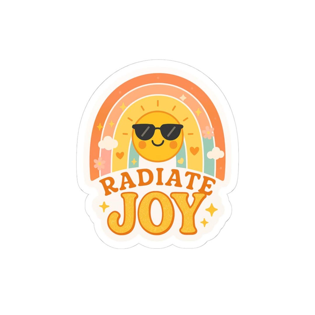 Radiate Joy Stickers: Glossy Vinyl Decals for Scrapbooking & Decor - Etsy