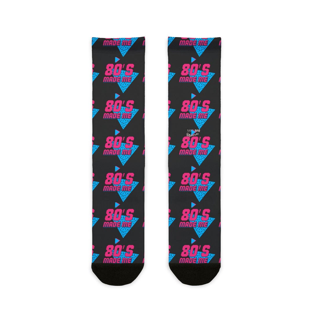 80s Made Me Sublimation Crew Socks, Retro Socks, Vintage Accessories ...