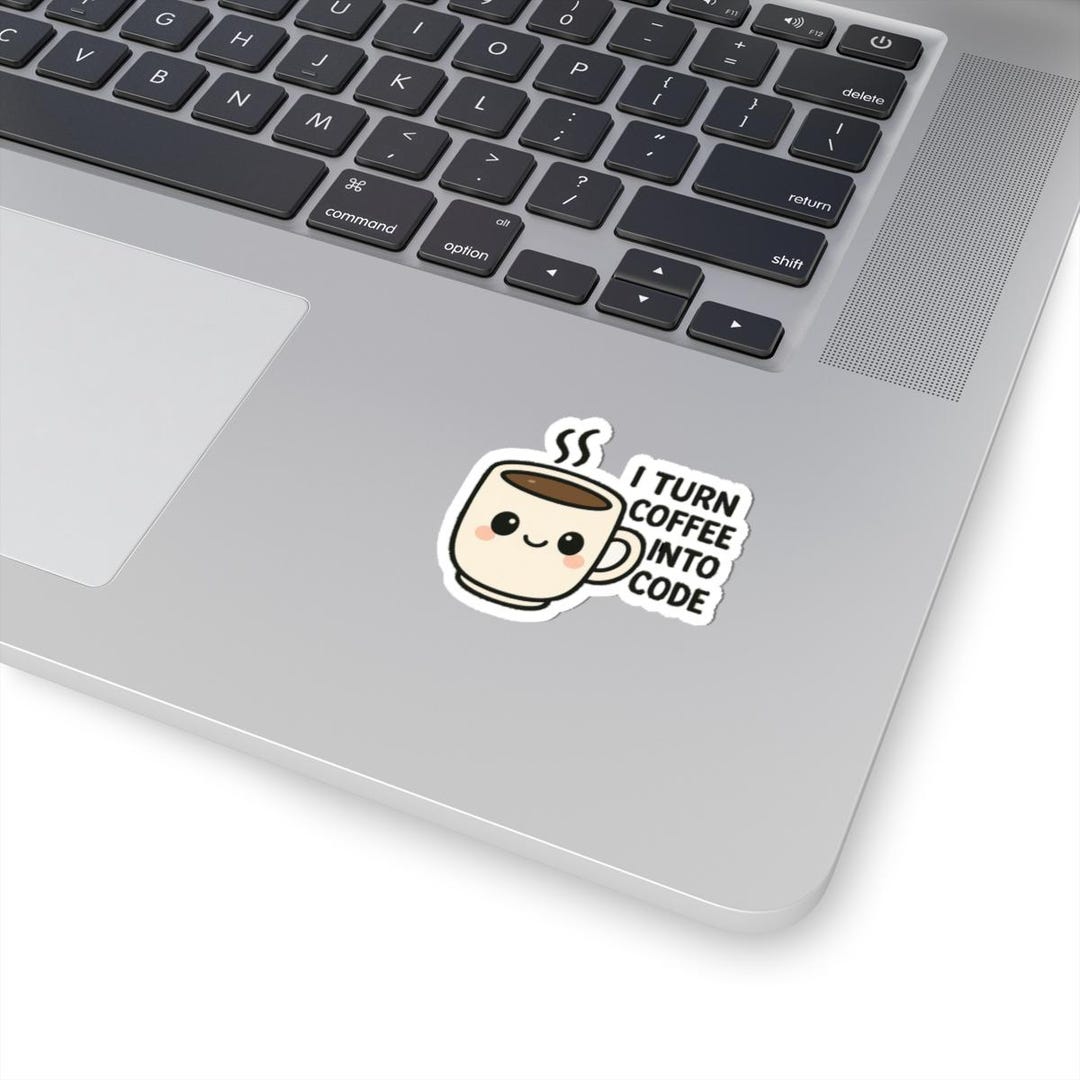 Coffee Into Code Sticker | Programmer Laptop Decal - Etsy