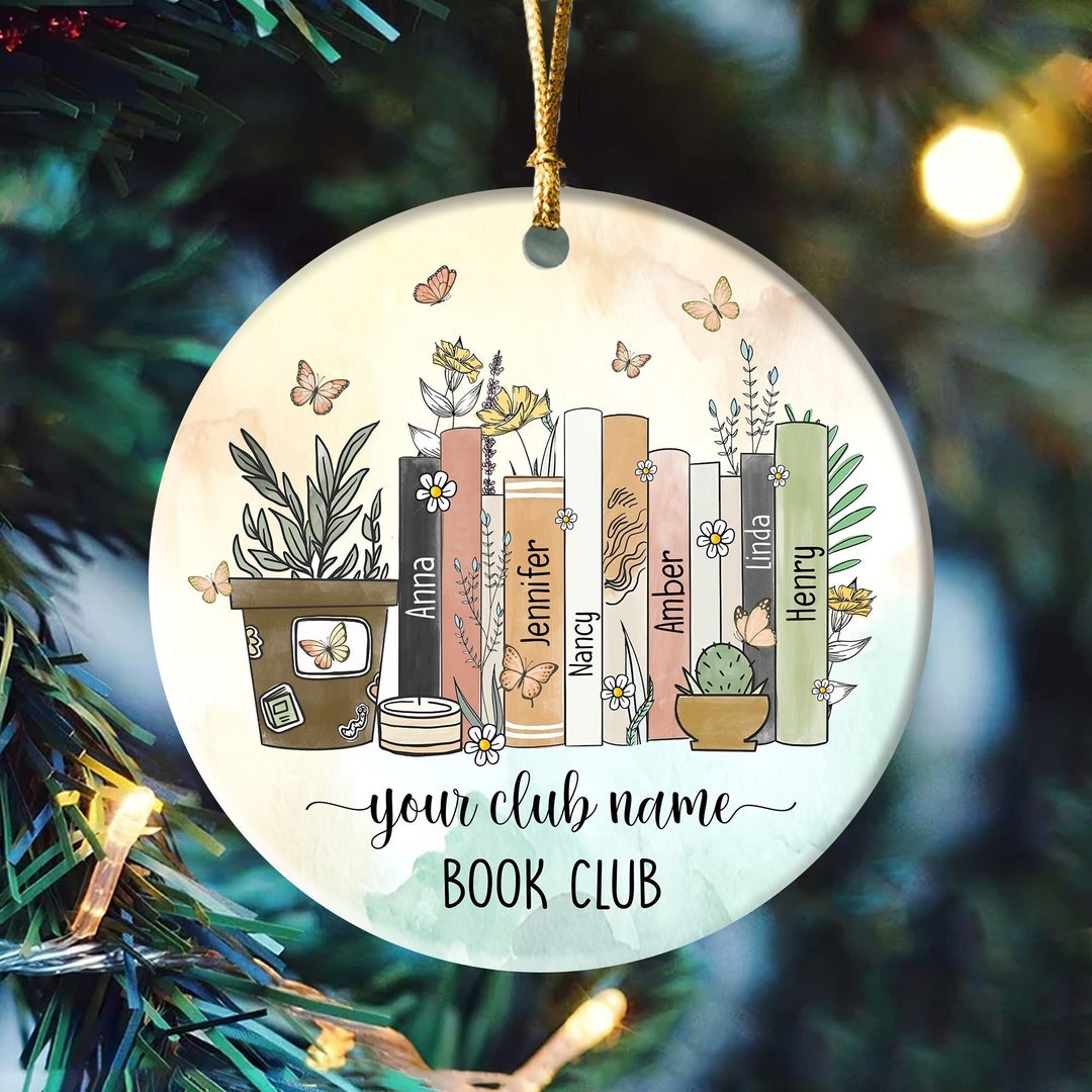 Personalized Christmas Book Club Ornament, Custom Book Club Gift, Book ...
