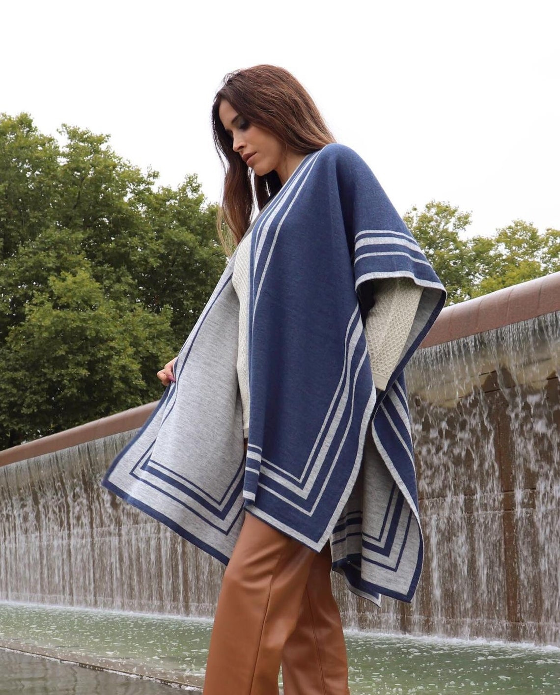 Reversible Dual Tone Ruana/ Peruvian Alpaca Ponchos / Peruvian Fashion ...
