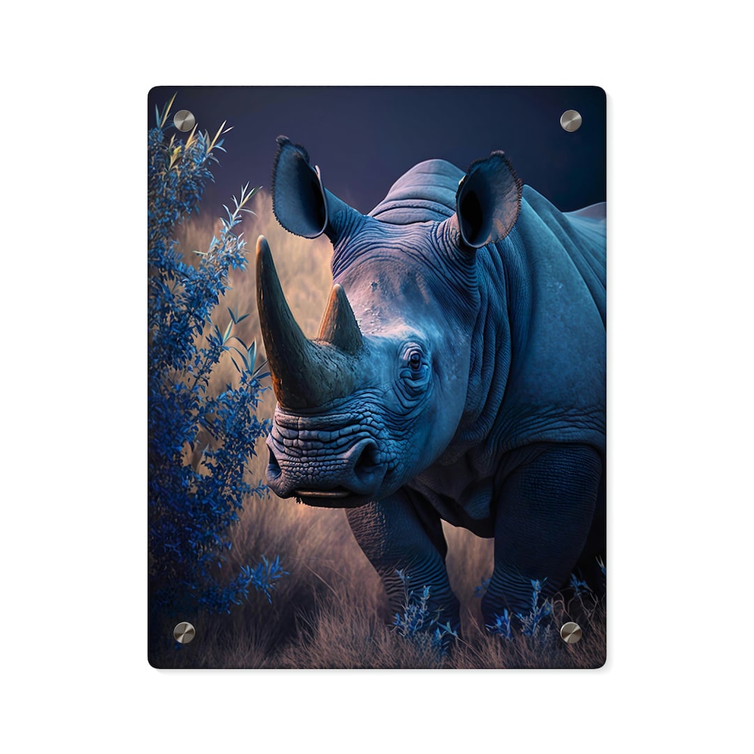 Blue Rhino for Feng Shui, Acrylic Wall Art Panels - Etsy