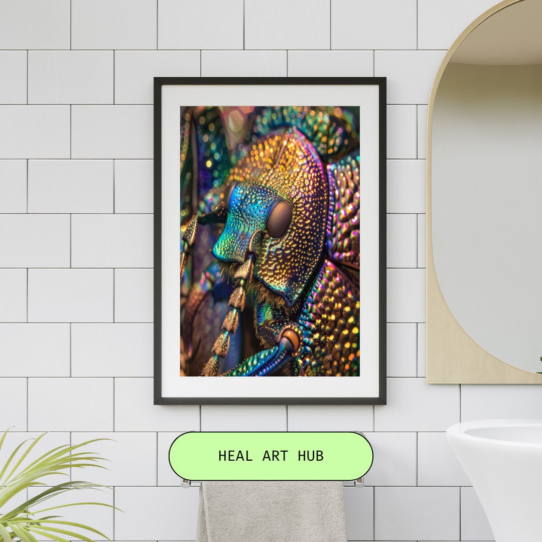 Extinct Jewel Beetle Close-up Portrait bundle of 3: Wings Art Print ...