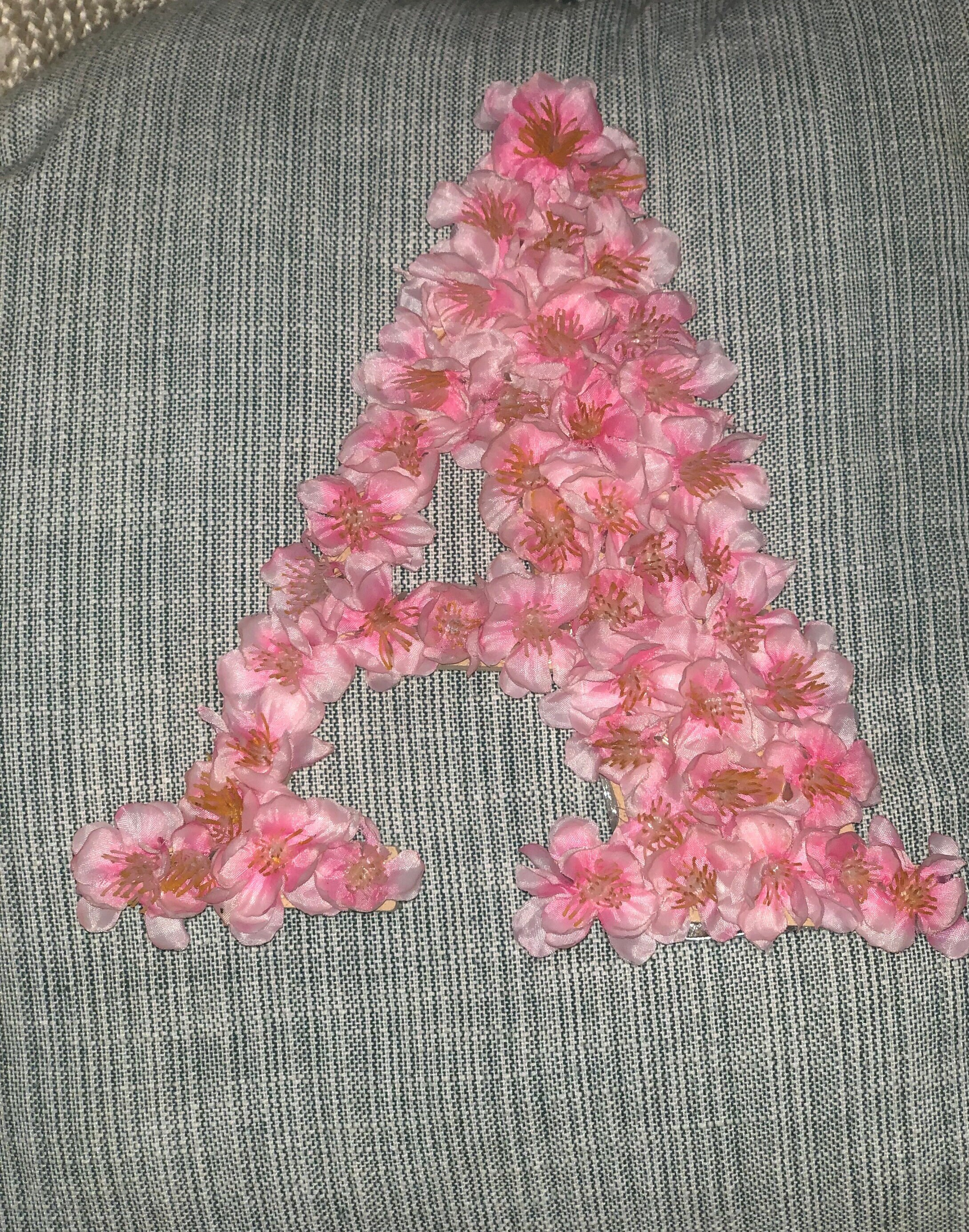 Light up Flower Covered Wood Letter - Etsy