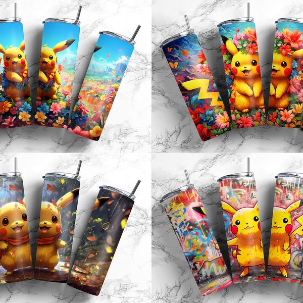 Pikachu Skinny Tumbler Svg - Etsy Denmark